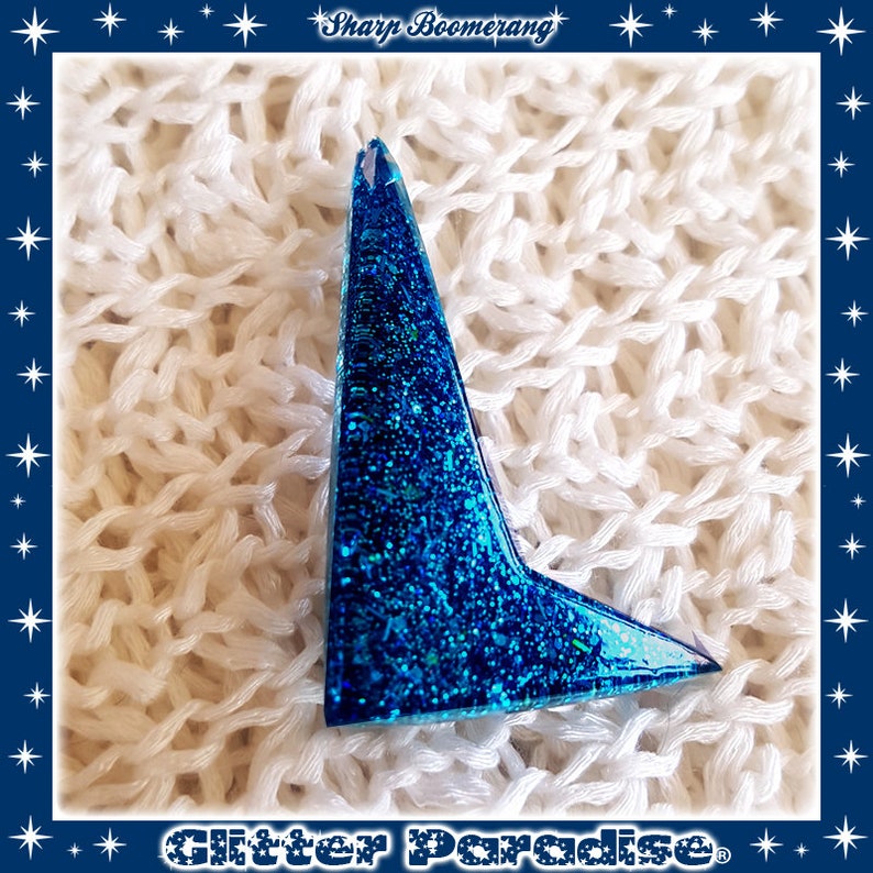 Sharp Boomerang Glitter Dust Brooch Atomic Boomerang - Etsy