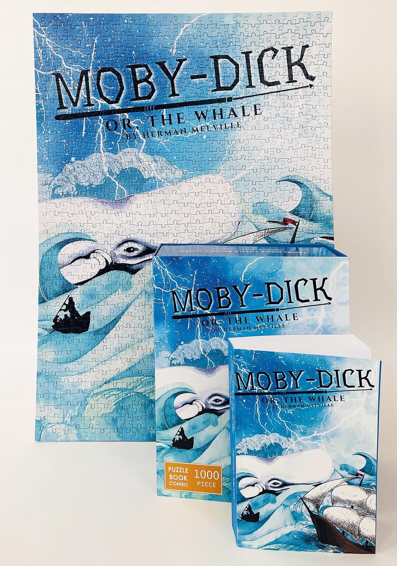 Moby Dick Puzzle & Book Set 1000-piece Jigsaw Puzzle With Classic Novel ...