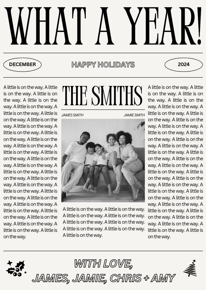 Editable Canva Template: Newspaper-style Christmas Card Vintage Holiday ...