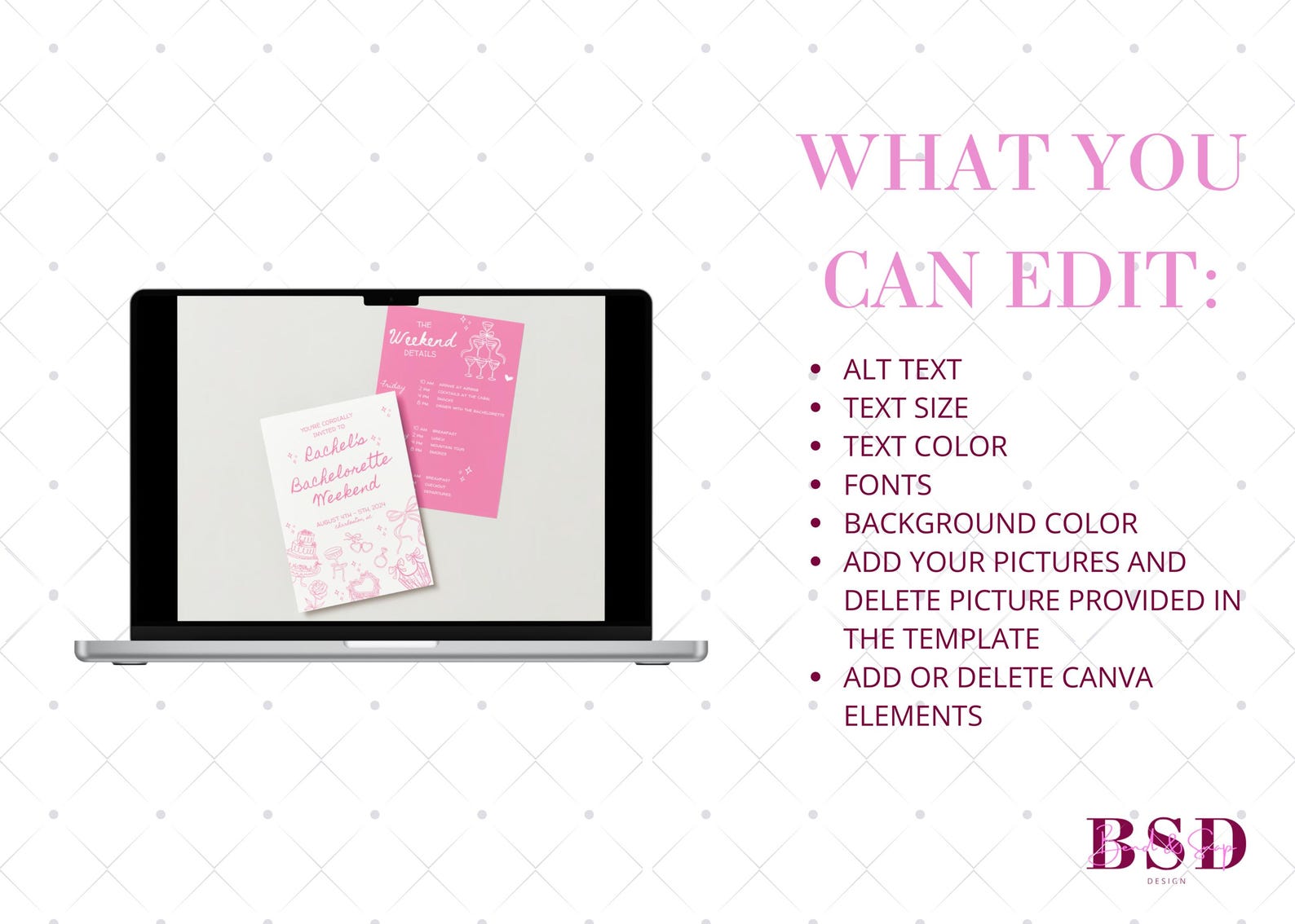 Coquette Bachelorette Party Welcome Sign Poster Whimsical Pink Bow ...