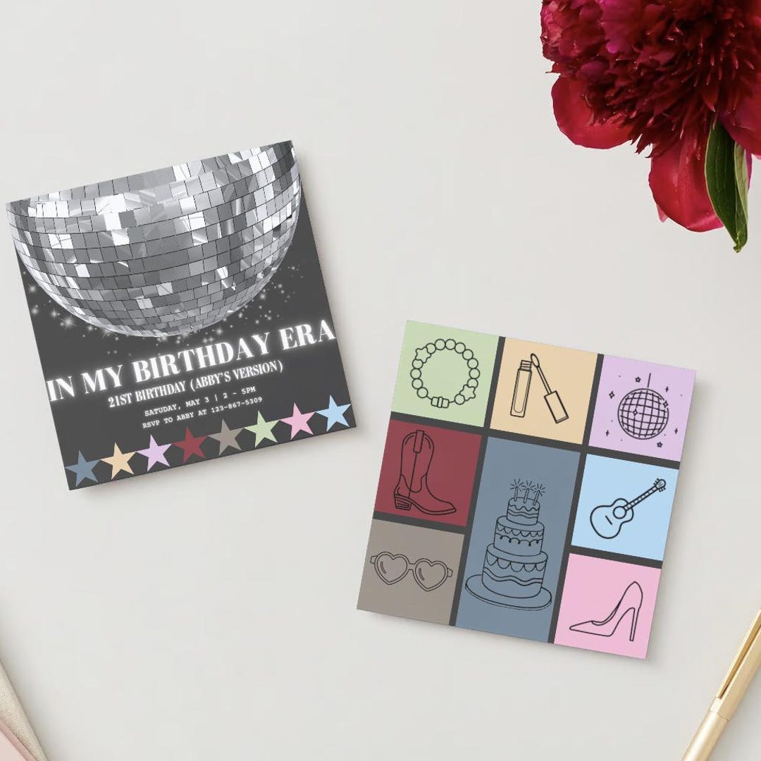 Taylor Swift Eras Tour Birthday Invitation | Editable Template | "in My ...