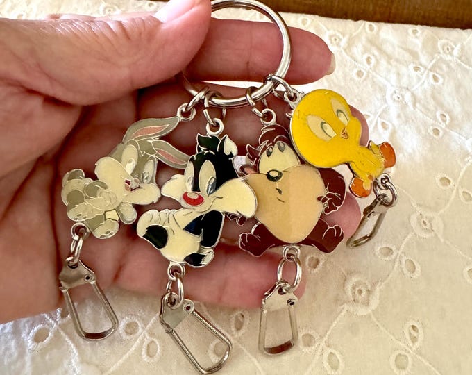 Vintage Warner Bros Baby Looney Tunes Keychain Retro Cartoon Characters ...