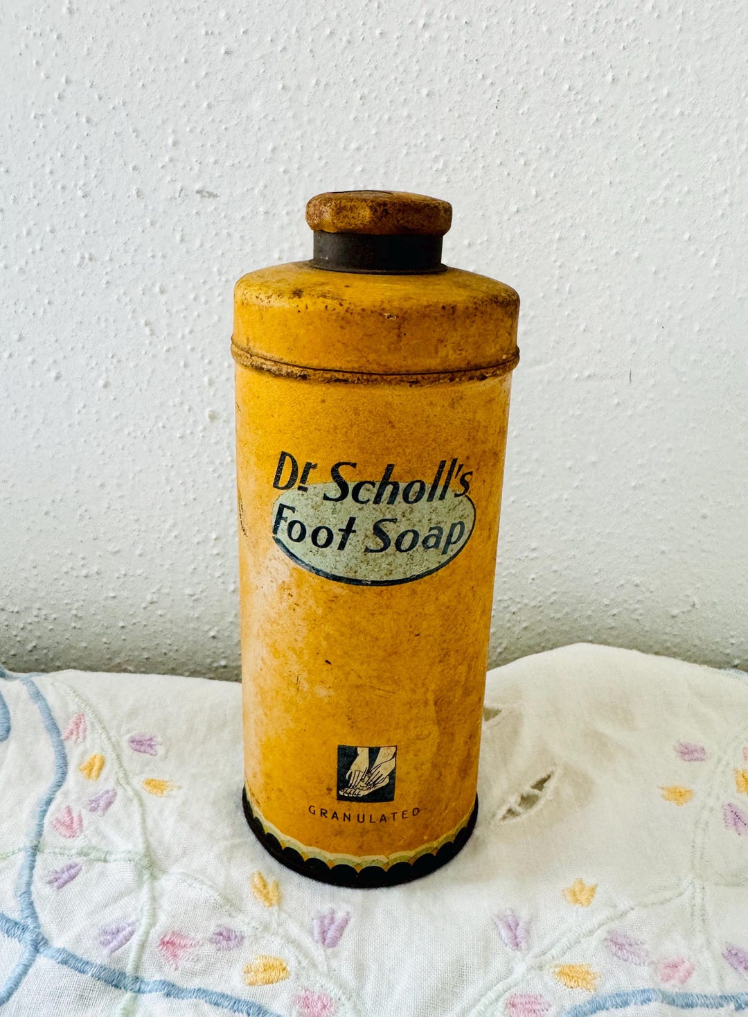 Dr. Scholl's Granulated Foot Soap Vintage Tin - Etsy