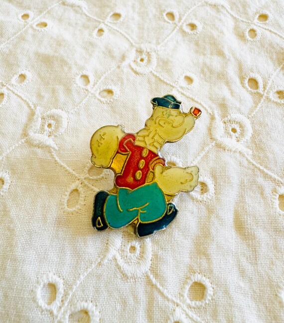 Vintage Unique Popeye The Sailor Pin Made in Taiwan R… - Gem