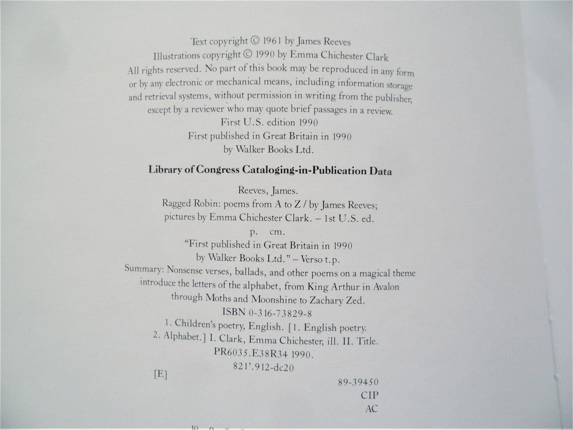 Ragged Robin Poems From A to Z by James Reeves 1990 - Etsy