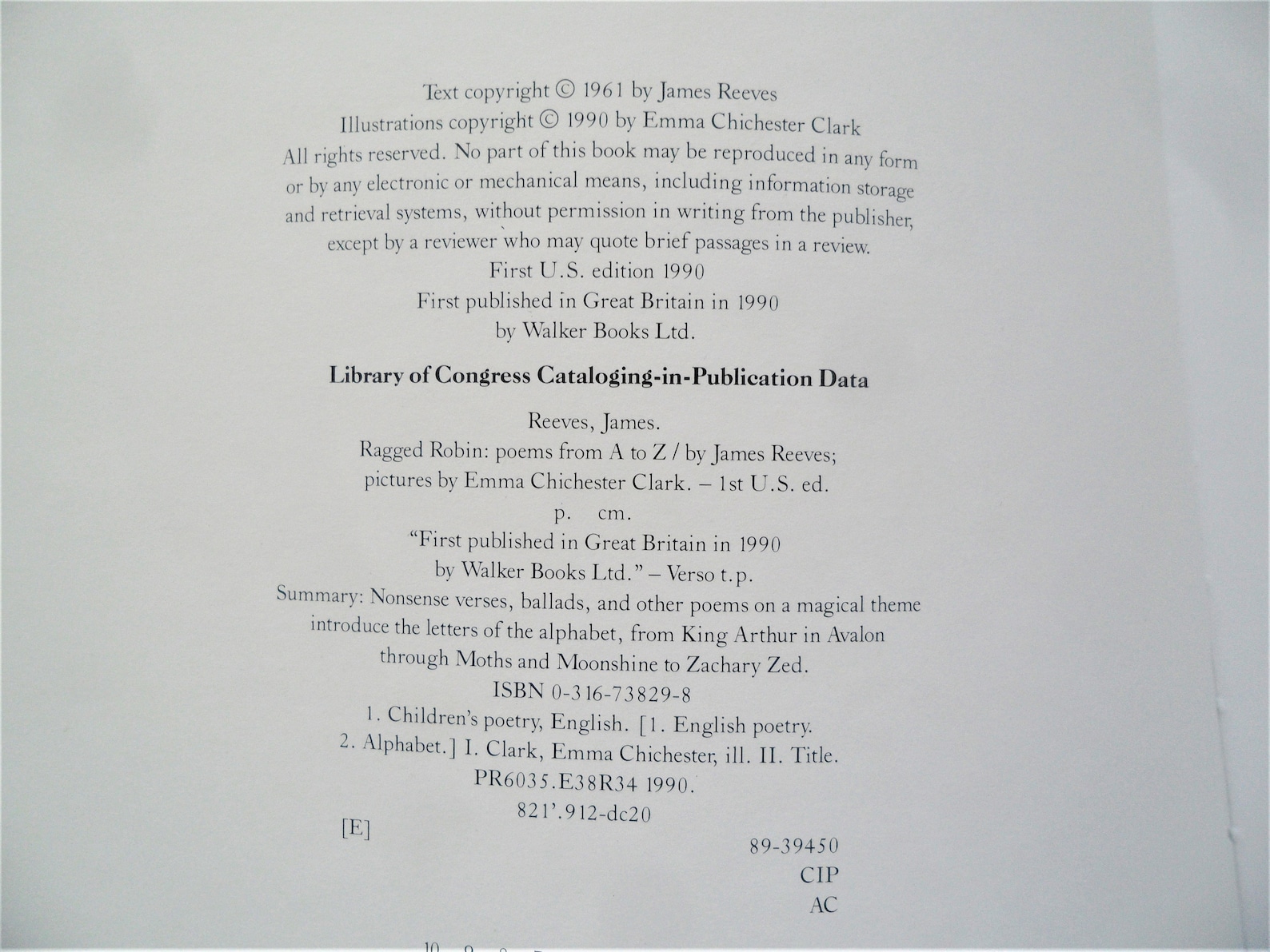 Ragged Robin Poems From A to Z by James Reeves 1990 - Etsy