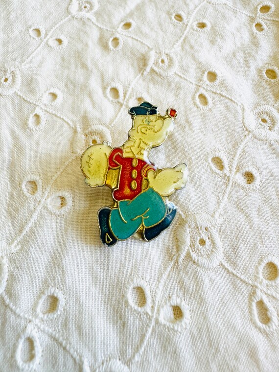 Vintage Unique Popeye The Sailor Pin Made in Taiwan R… - Gem