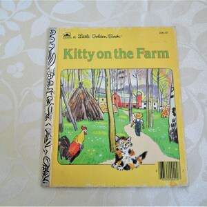 Vintage A Little Golden Book Kitty On The Farm 1948 Hard Cover | Etsy