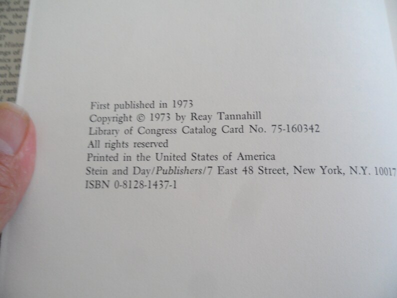 Food in History First Edition by Tannahill Reay Published by - Etsy