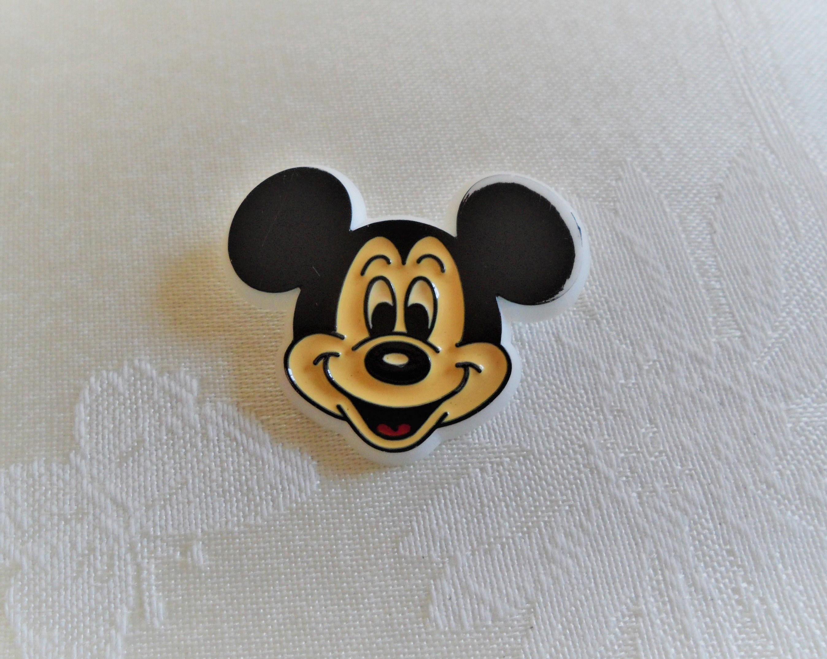 Vintage Disney Plastic Mickey Mouse Face Pin Brooch - Etsy