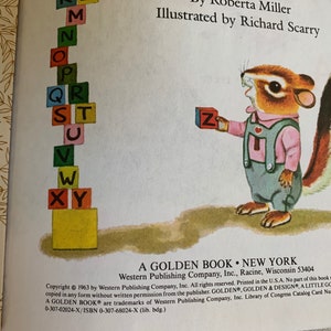 Richar Scarry’s Chipmunk’s ABC a Little Golden Book - Etsy