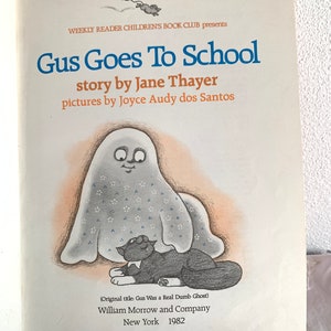 Gus Goes to School by Jane Thayer Hardcover 1982 - Etsy
