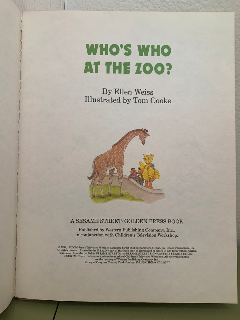 Whos Who at the Zoo Sesame Street Book Club - Etsy