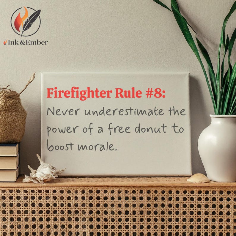 Custom Funny Canvas | Rule #8 Gift With Firefighter Quote | Pick a Size ...