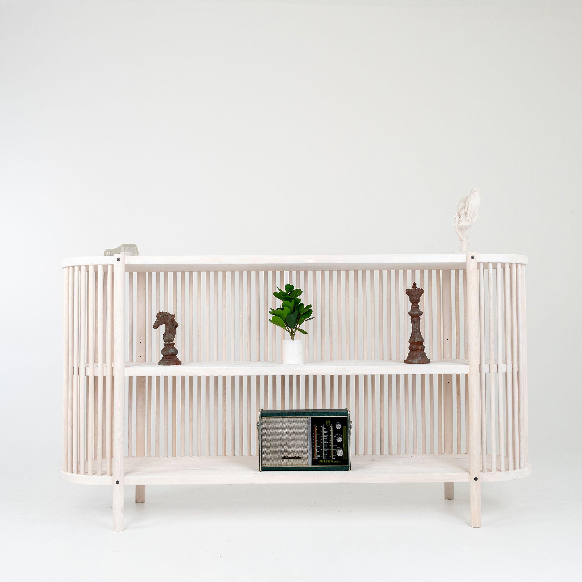 Slatted Solid Wood Console – Handmade Entryway Sideboard – Japandi ...