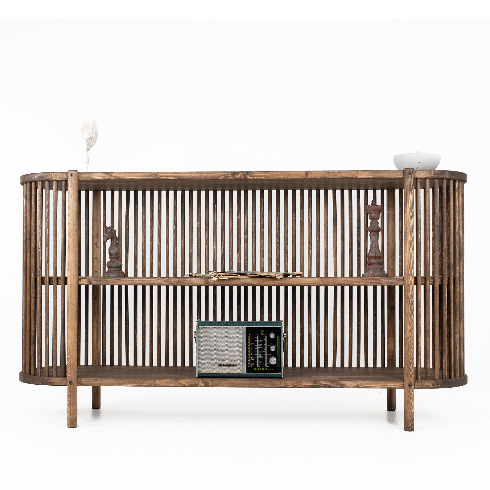 Slatted Solid Wood Console – Handmade Entryway Sideboard – Japandi ...