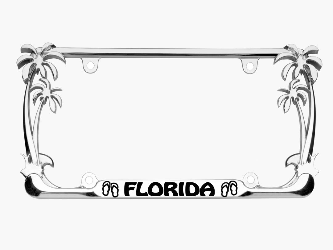Florida Style Palm Tree Heavy Duty Metal License Plate Frame/car ...