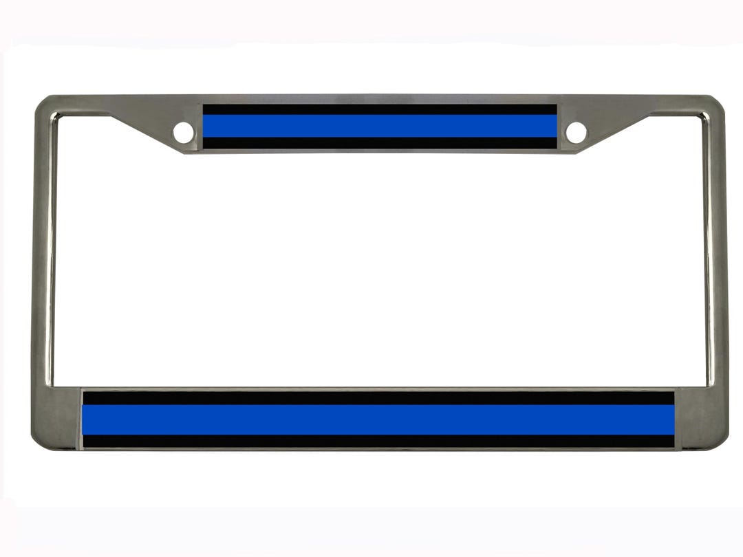 Thin Blue Line American Flag License Plate Frame: Personalized Car Tag ...