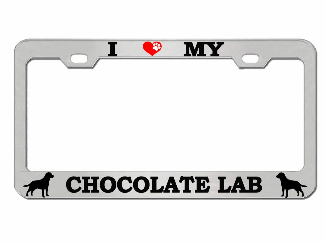 Personalized Chocolate Lab License Plate Frame: Car Tag Holder - Etsy