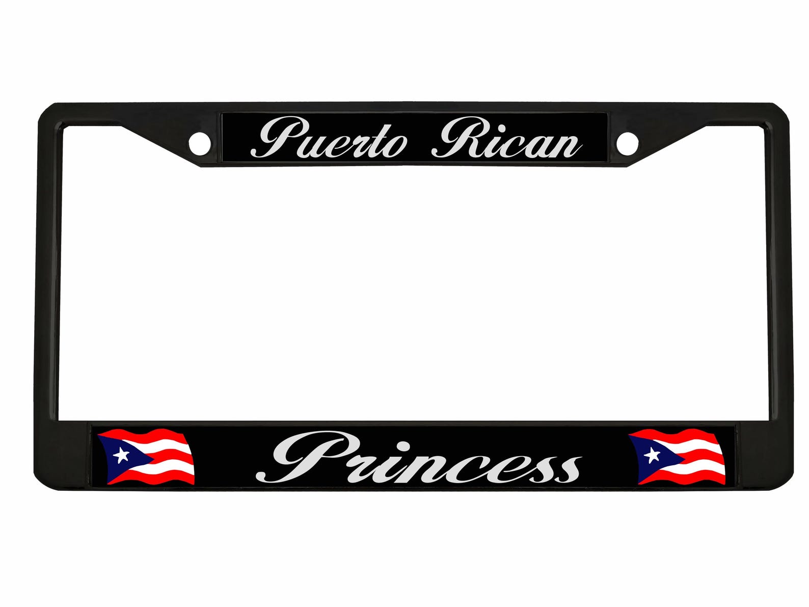 Puerto Rican Princess License Plate Frame: Chrome-plated Car Tag Holder ...