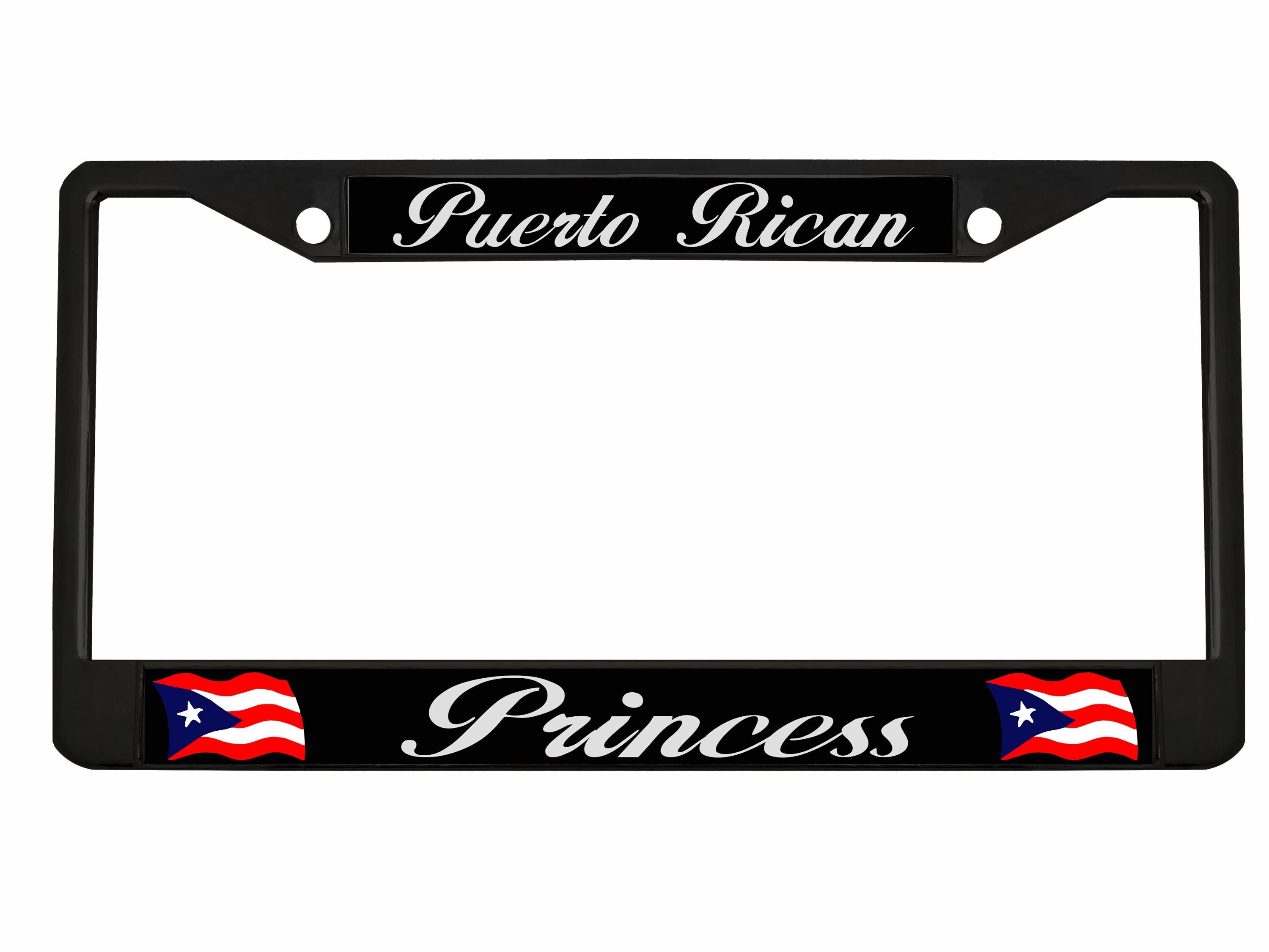 Puerto Rican Princess License Plate Frame: Chrome-plated Car Tag Holder ...