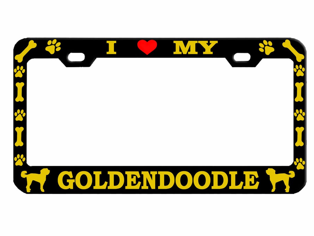 I Love My Goldendoodle Style Dog Lovers Metal License Plate Frame ...