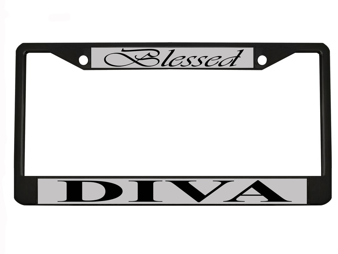 Blessed Diva Style Metal License Plate Frame Personalized/car ...