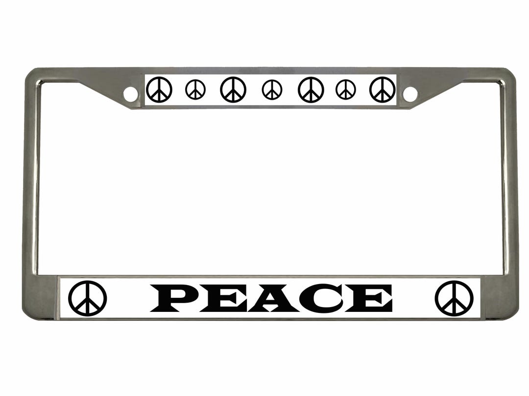 Peace Sign With Letter Design License Plate Frame Personalized / Car ...