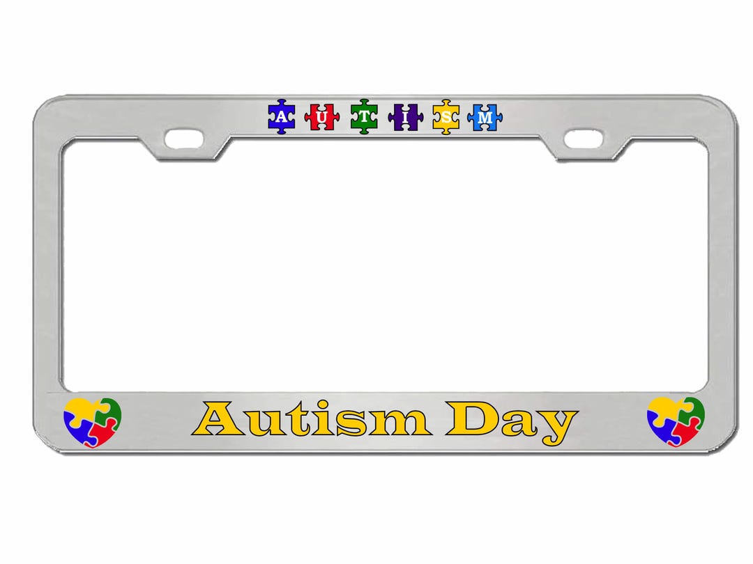 Autism Day License Plate Frame for Birthday Gift,car Auto Tag Holder ...