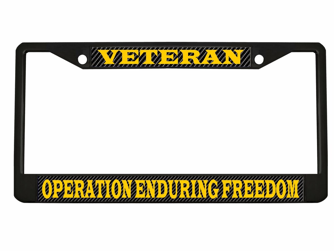 Veteran Operation Enduring Freedom Style Metal License Plate Frame ...