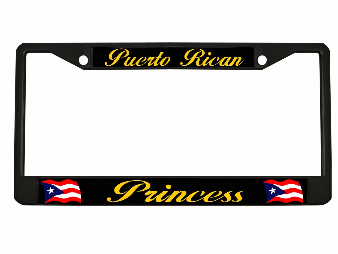 Puerto Rican Princess License Plate Frame: Chrome-plated Car Tag Holder ...
