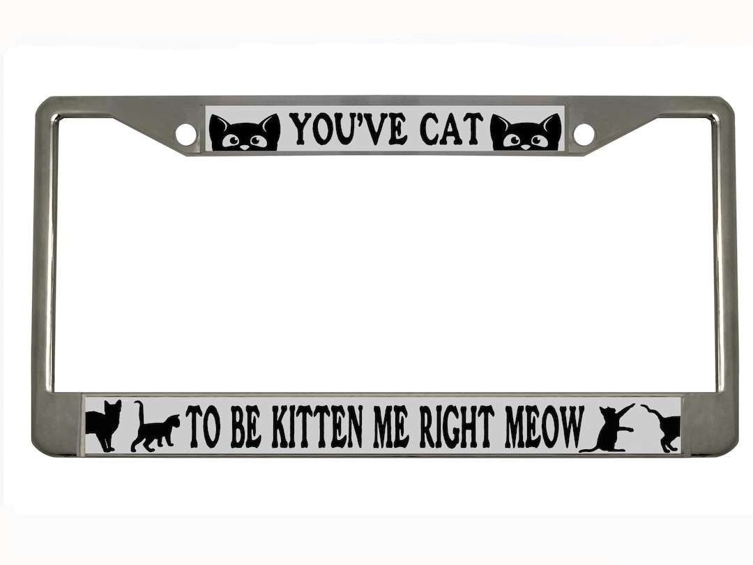 Meow Cat License Plate Frame: Personalized Car Tag Holder - Etsy