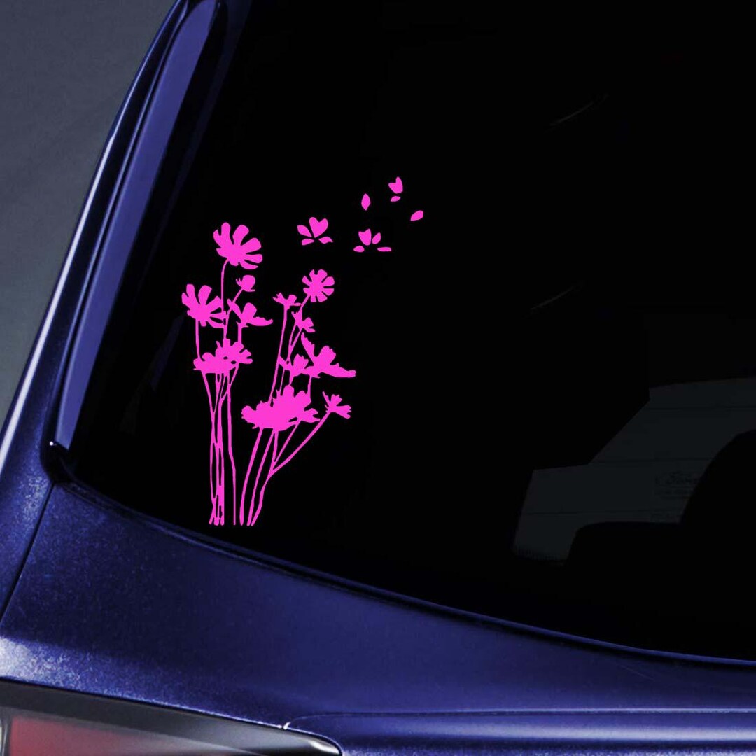 Flowers in the Wind Car Decal, Bumper Laptop Sticker (height6.5inch and ...