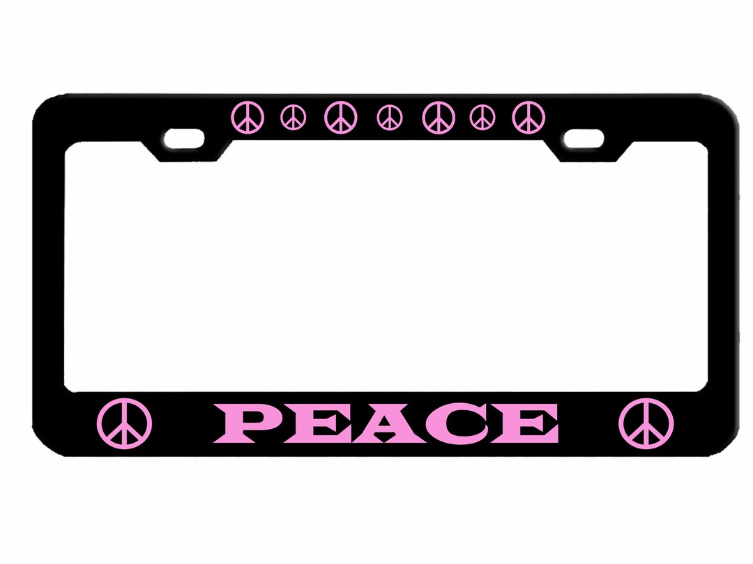 Peace Sign With Letter Design License Plate Frame Personalized / Car ...