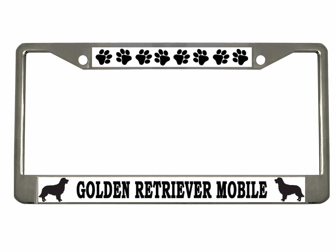 Golden Retriever Mobile Style Dog Metal License Plate Frame ...