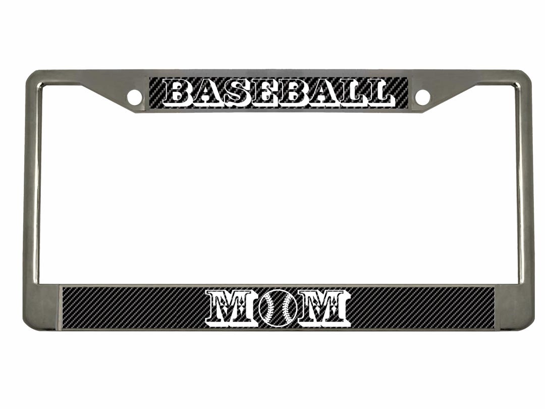 Baseball Mom License Plate Frame/car Accessories Auto Tag Holder/chrome ...