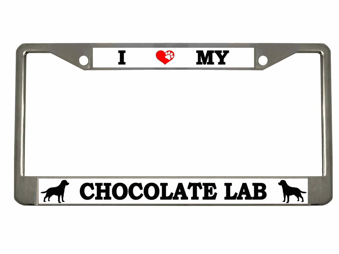 Personalized Chocolate Lab License Plate Frame: Car Tag Holder - Etsy