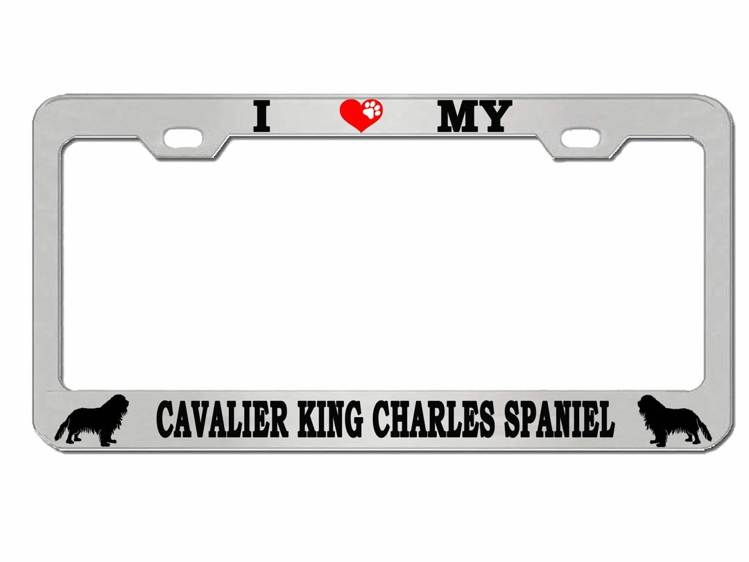 Cavalier King Charles Spaniel Style Dog Metal License Plate Frame ...