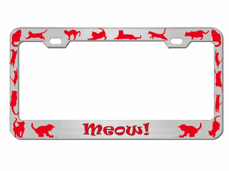Meow! Cat Style Metal License Plate Frame Personalized / Car ...
