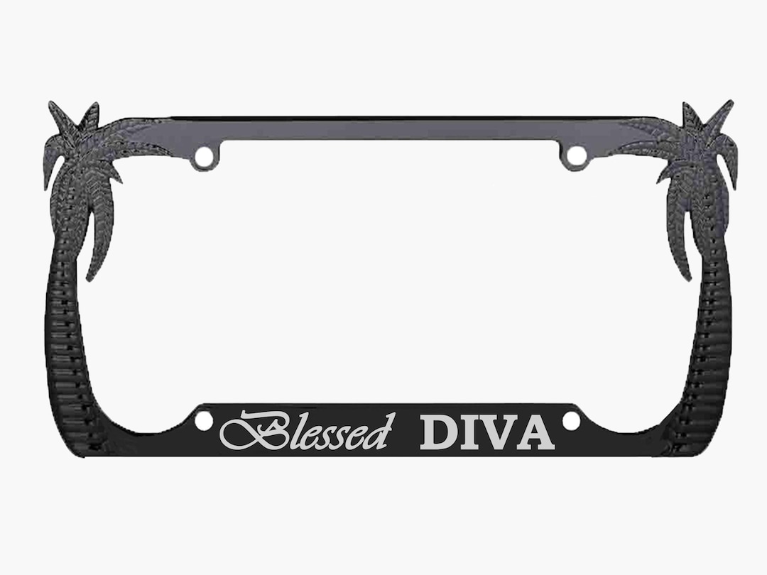 Blessed Diva Style Palm Tree Heavy Duty Metal License Plate Frame/car ...