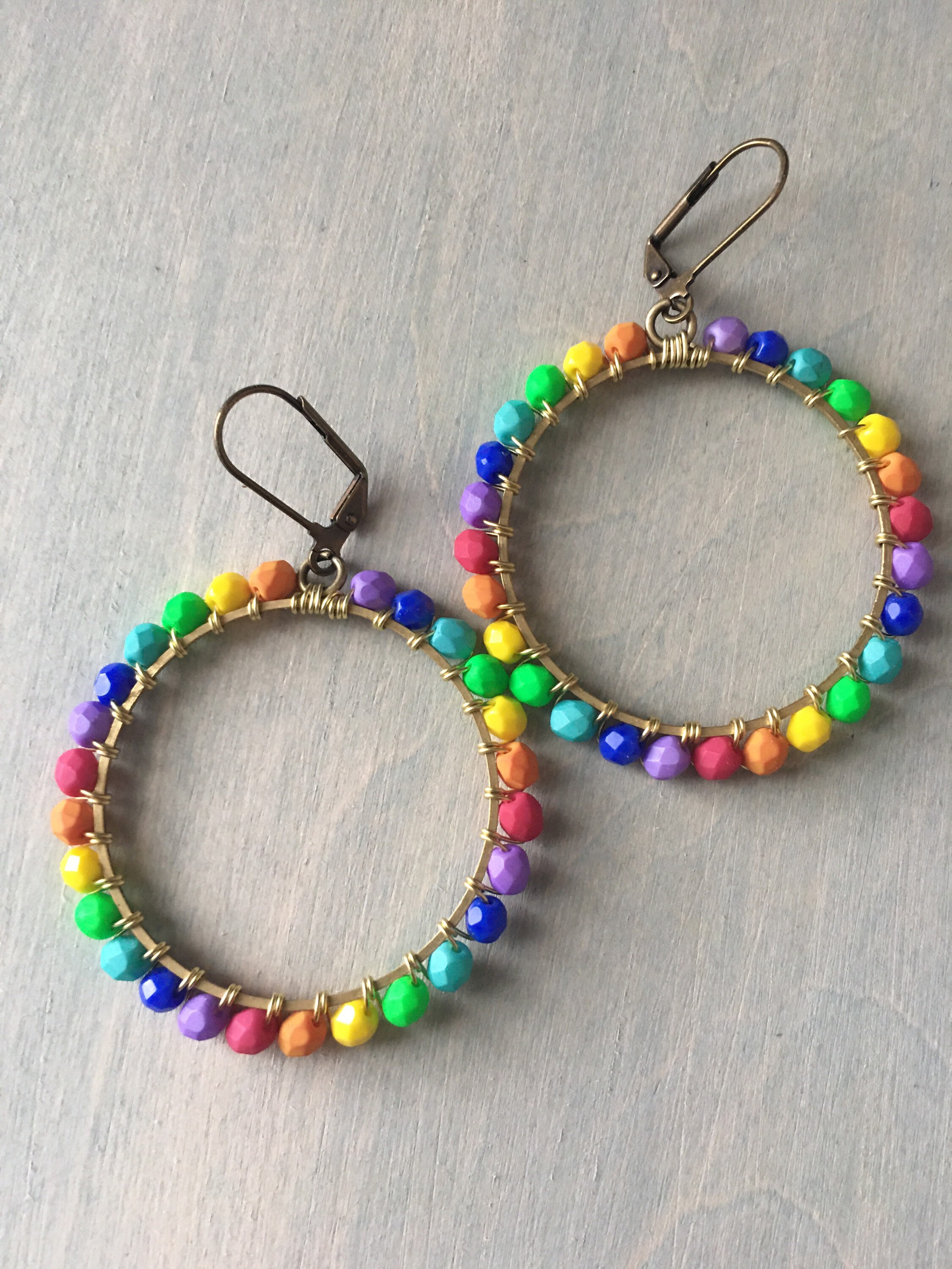Rainbow Hoops - Red/orange/yellow/green /blue /violet - Etsy