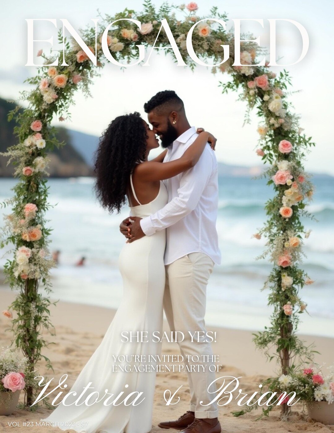Customizable Editable Engagement Announcement Magazine Cover Editable ...