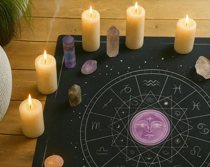 Orbis Alchemia I Mystical Tarot Mat With Zodiac Wheel for Spiritual ...