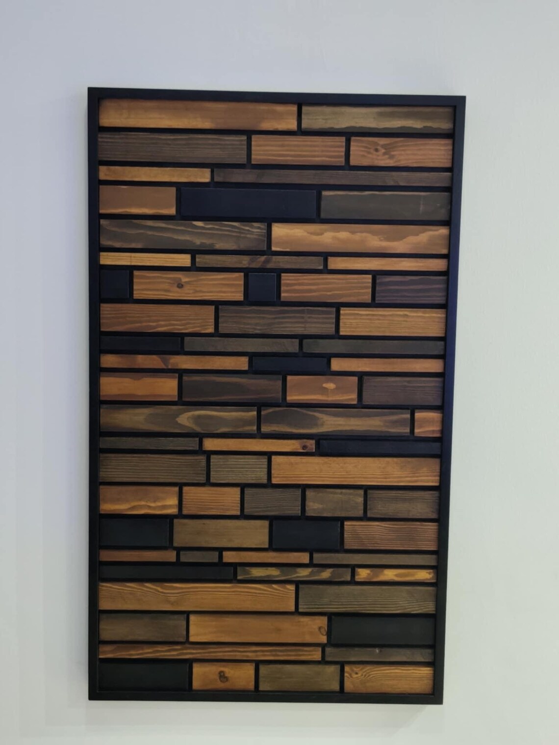 Modern Rustic Wood Wall Art | 3D Wooden Panel Decor | Geometric Wall ...