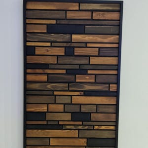 Modern Rustic Wood Wall Art | 3D Wooden Panel Decor | Geometric Wall ...