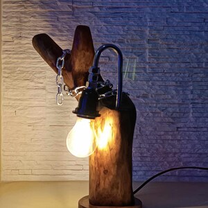 Wooden Table Lamp, Solid Wood Night Light, Bedside Lamp, Decorative ...