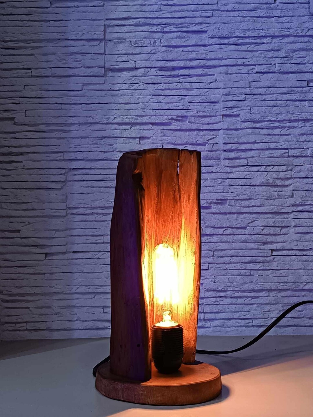 Wooden Table Lamp, Solid Wood Night Light, Bedside Lamp, Decorative ...