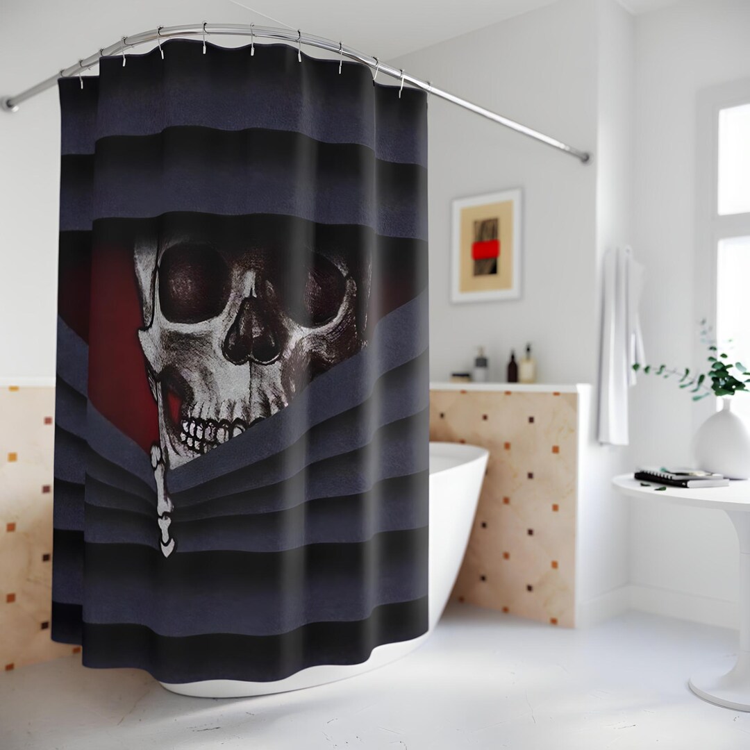 Skull Gothic Shower Curtain Scary Gothic Decor for Bold Bathroom Style ...
