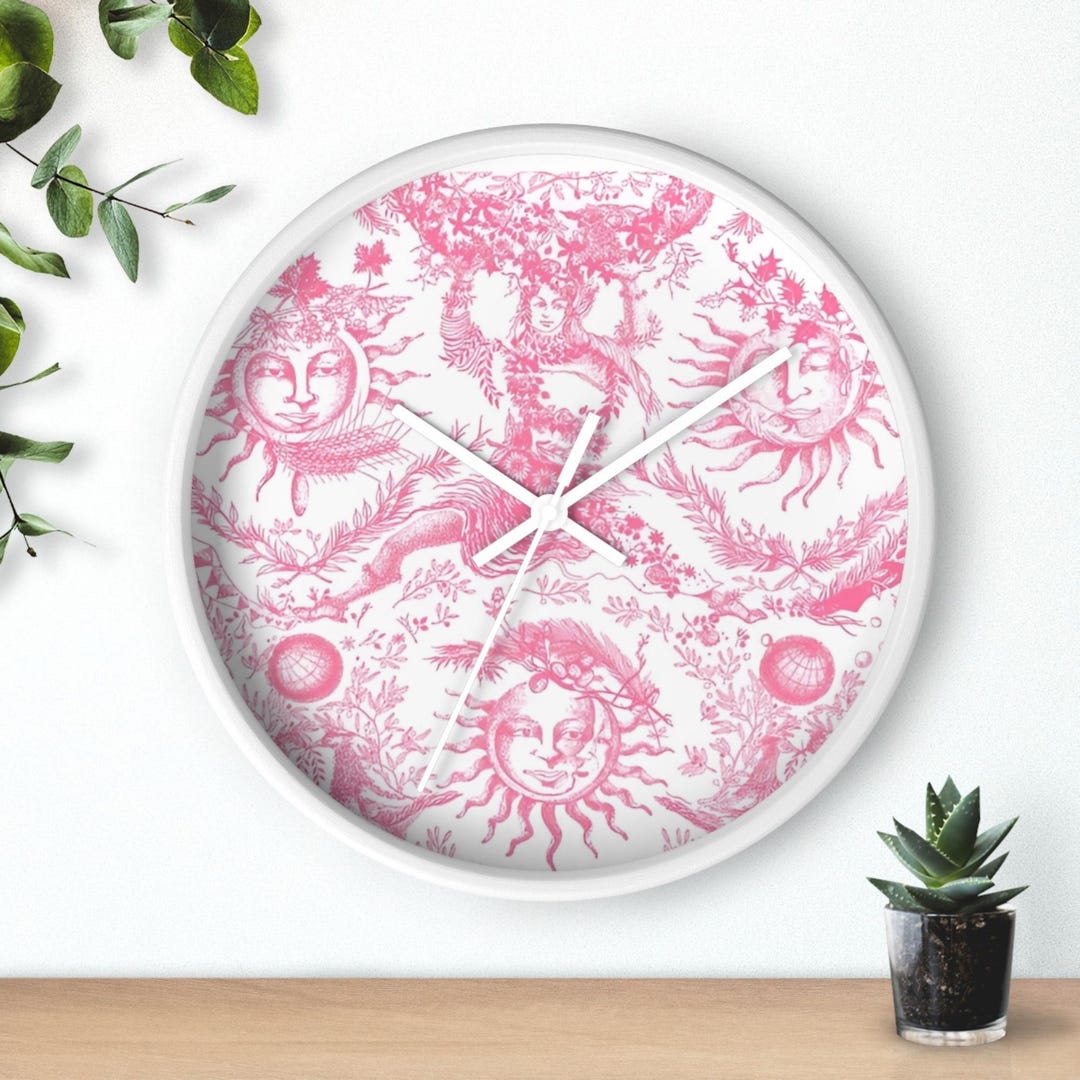 Pink and White Angels Wall Clock | Cherub Nursery Decor | Angelic Theme ...