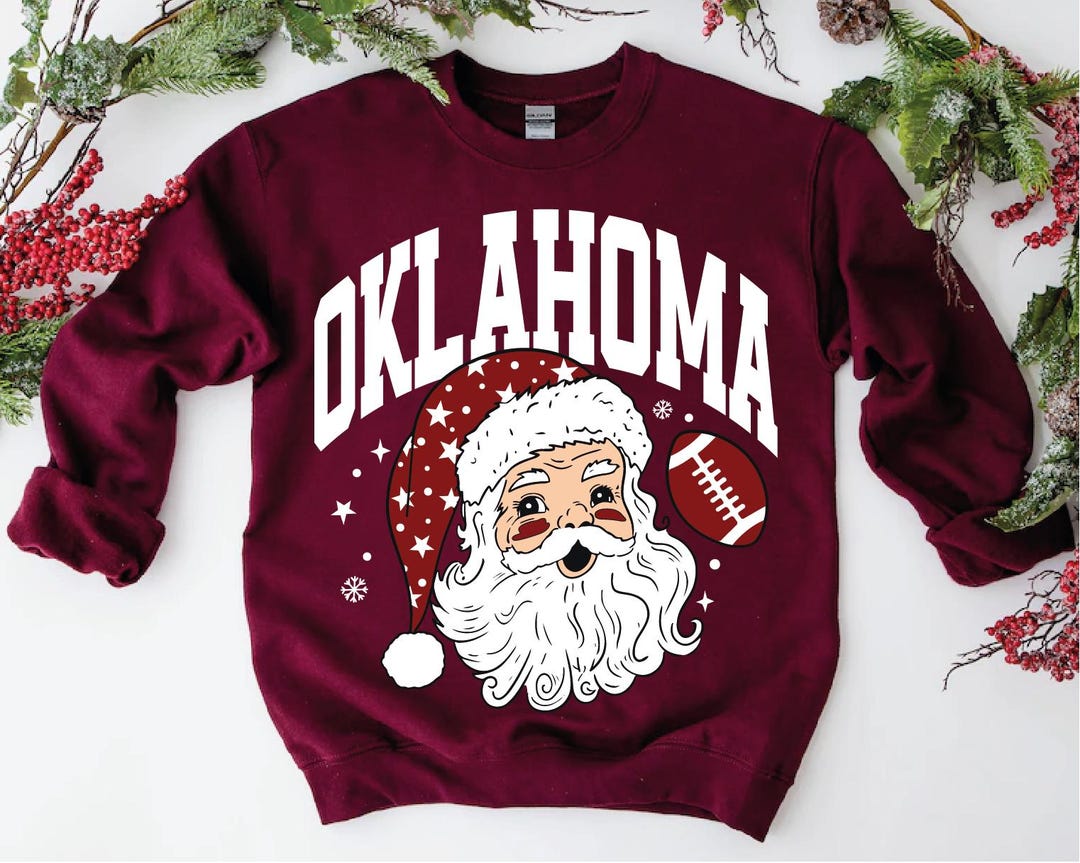 Santa Claus Retro Oklahoma Football Digital File | Christmas Oklahoma ...